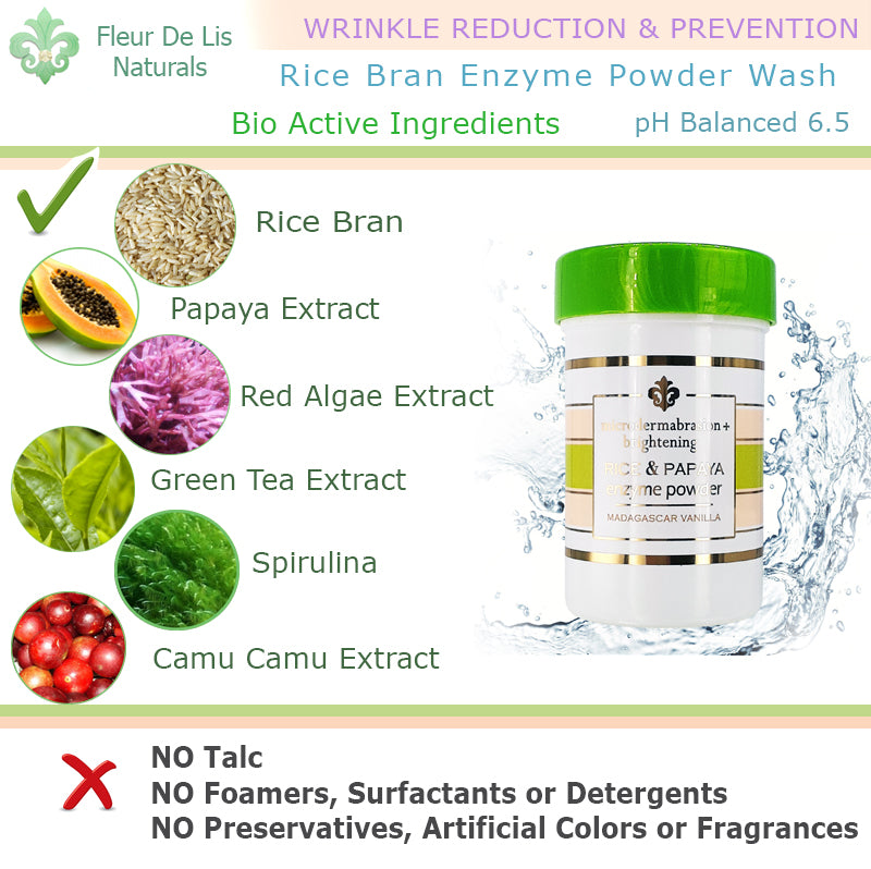 Rice and Papaya Enzyme Powder - Madagascar Vanilla | Fleur De Lis Naturals